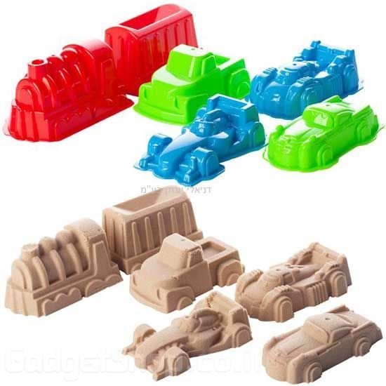 6 תבניות של רכבים לעיצוב ובניה עם חול קינטי Smart Sand | דניאלי יבוא ...